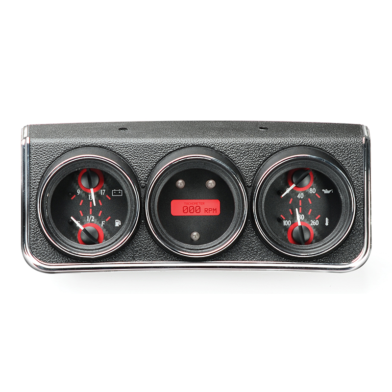 Dakota Digital 1967 Chevy Camaro w Console Gauges VHX System Carbon Fiber Style Face Red Display